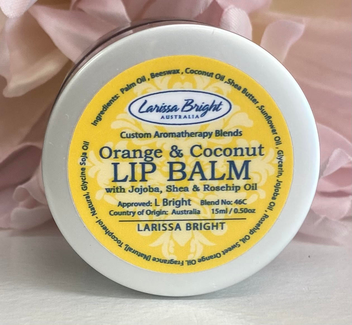 Sweet Orange & Coconut Lip Balm | Larissa Bright Australia